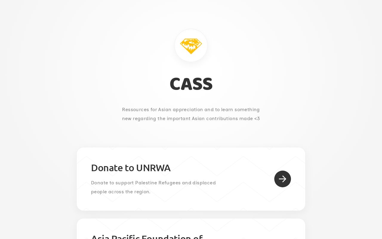 CASS Asian Appreciation Sources